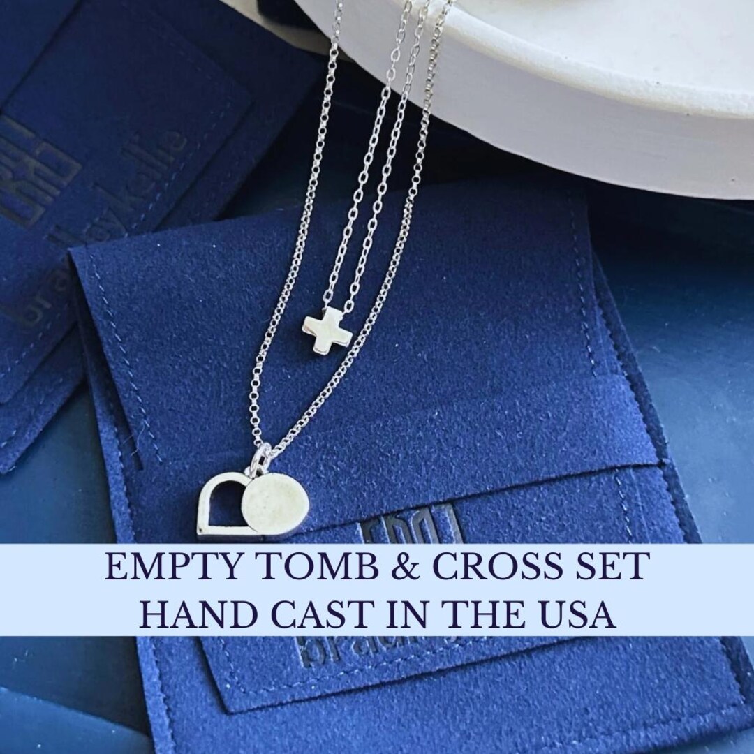 EMPTY TOMB Necklace Set Cross and Empty Tomb Sterling Silver CHRISTIAN ...