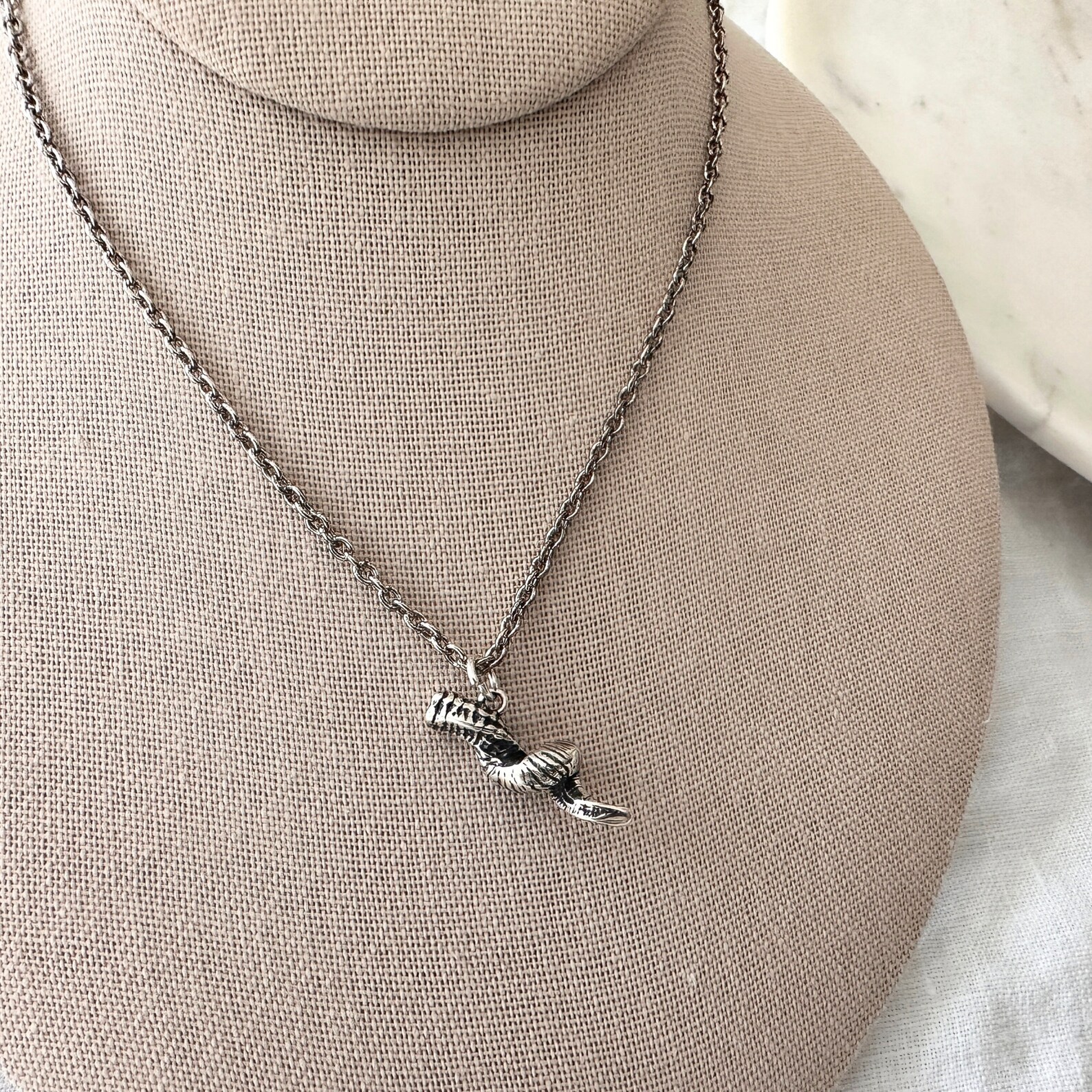Shofar Necklace Sterling Silver CHRISTIAN Gift Messianic Jewish Ram ...