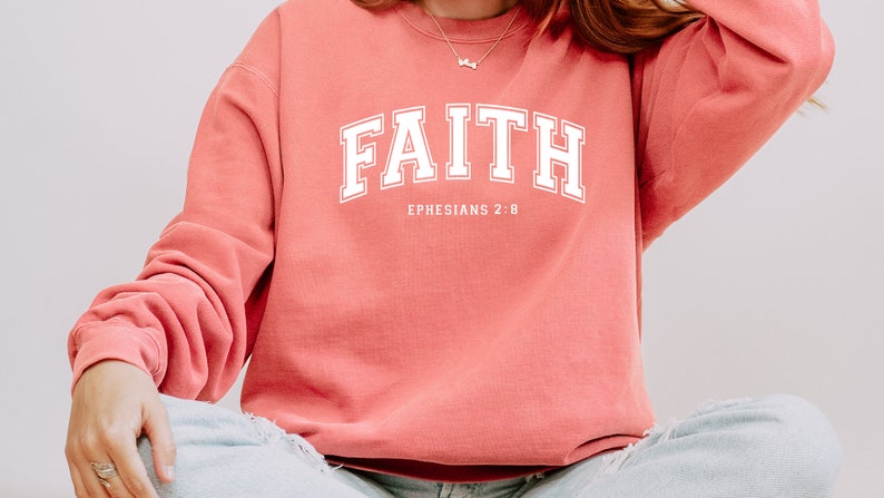 Christian FAITH Sweatshirt for Men Oversized Varsity Christian Pullover ...