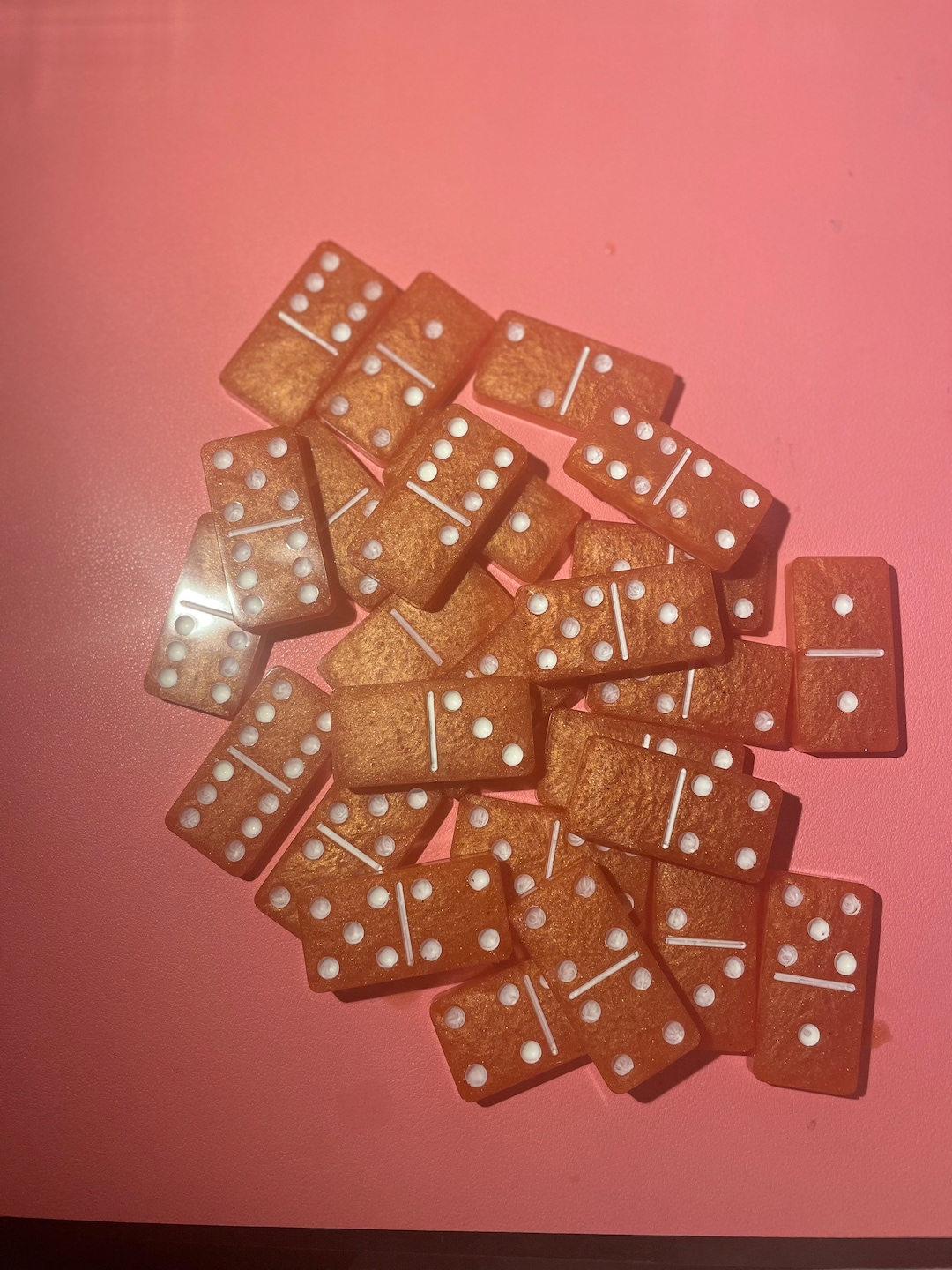 Orange Resin Domino Setcustom Full Set Dominoes Custom - Etsy