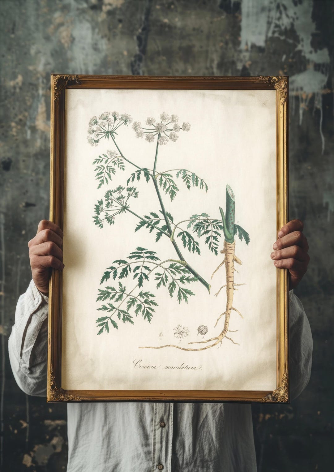 Deadly Hemlock Print, Vintage Botanical Illustration of Poison Plants ...