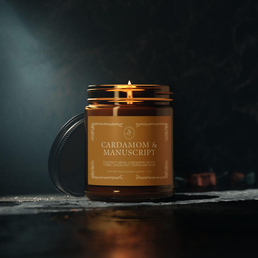 Cardamom and Manuscript Candle With Coconut Cream Lemon Pepper Curry ...