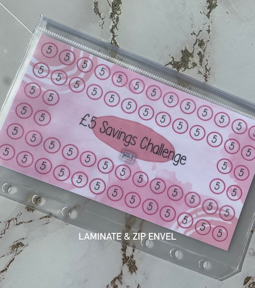 5 Pound Savings Challenge Cash Budgeting Cash Envelopes - Etsy UK