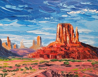 Desert Oil Painting | Etsy