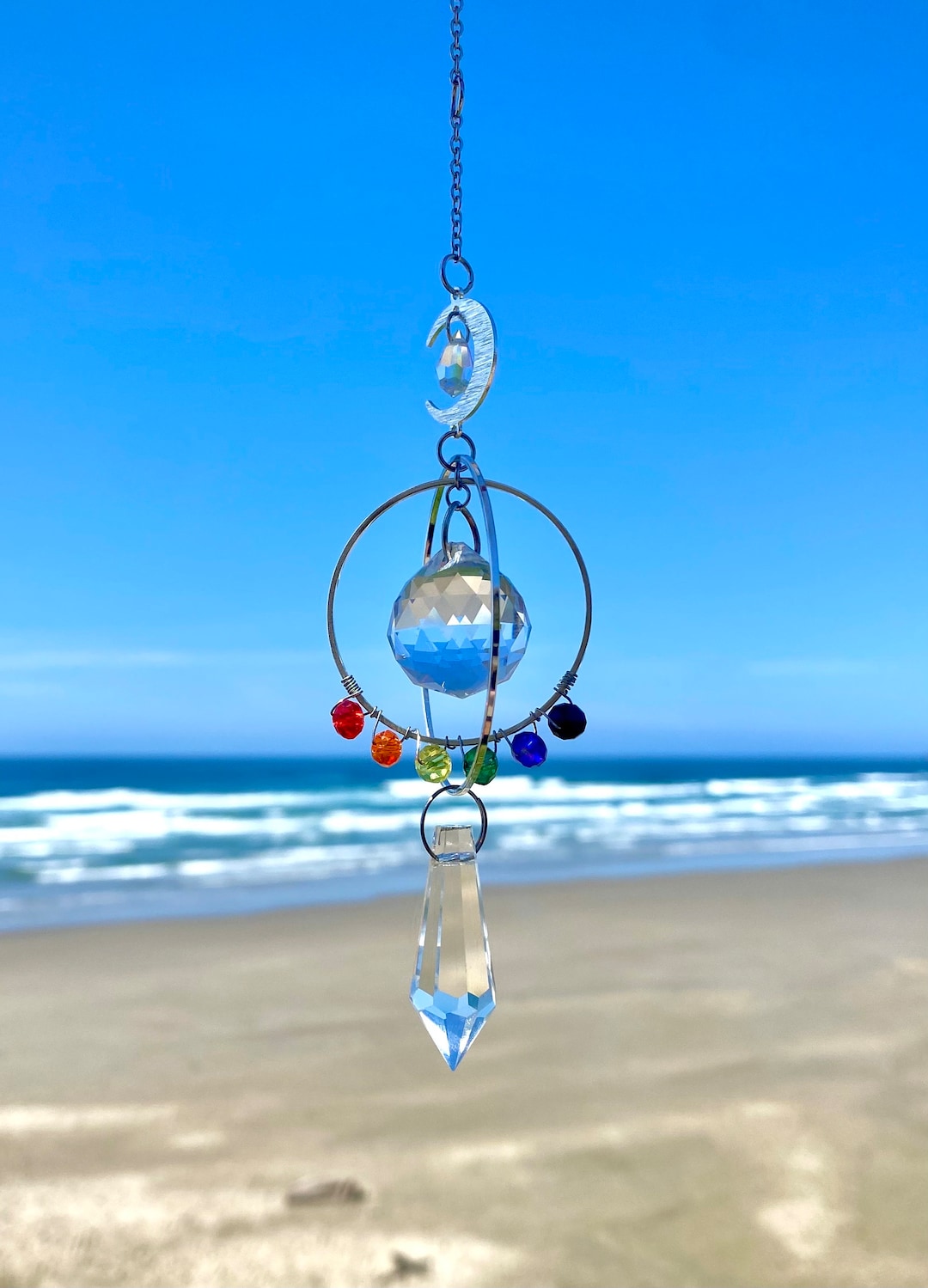 Rainbow Pride Suncatcher Crystal Car Charm, Crystal Car Charm, Witchy ...