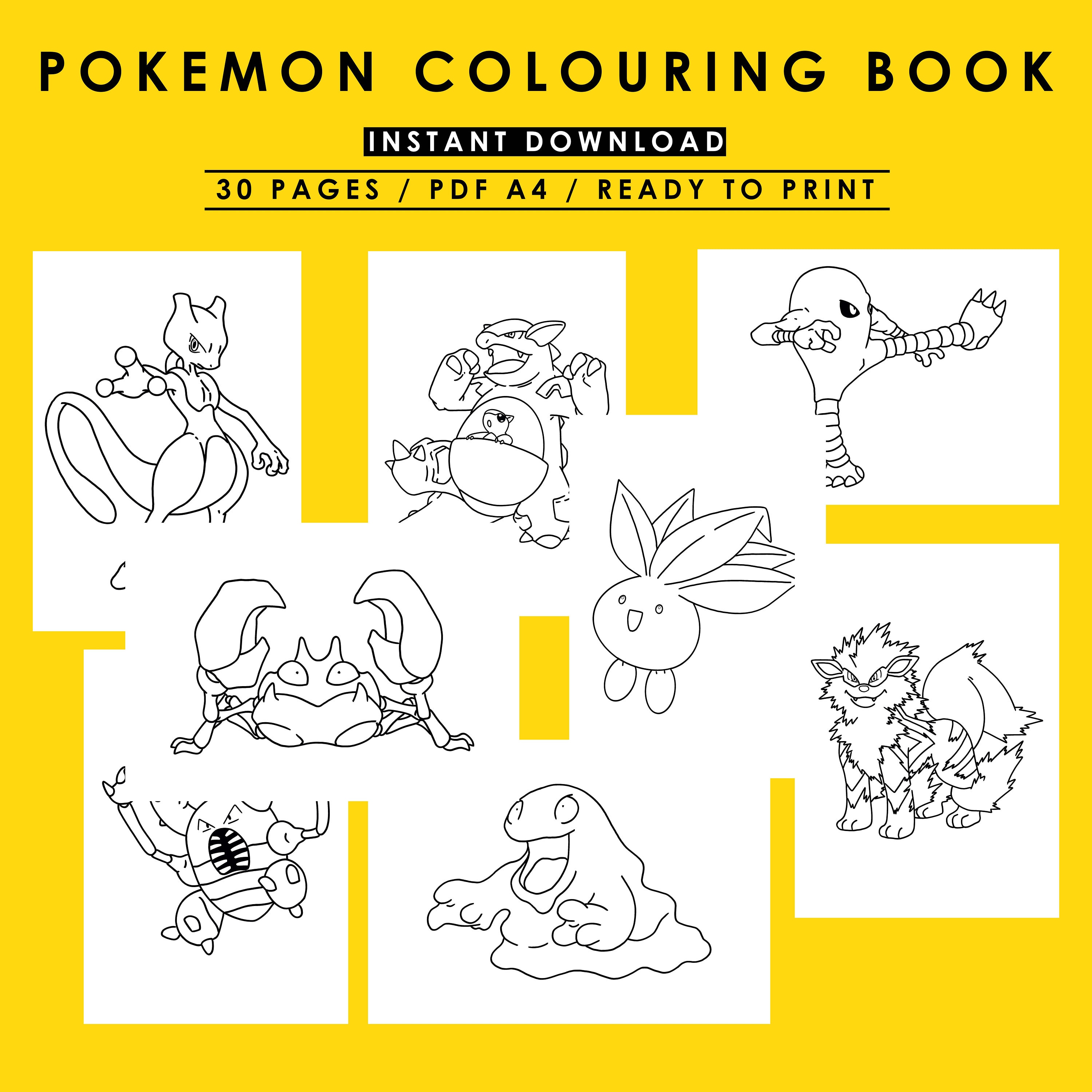 Pokemon Coloring Book Libro De Colorear Instant Download - Etsy
