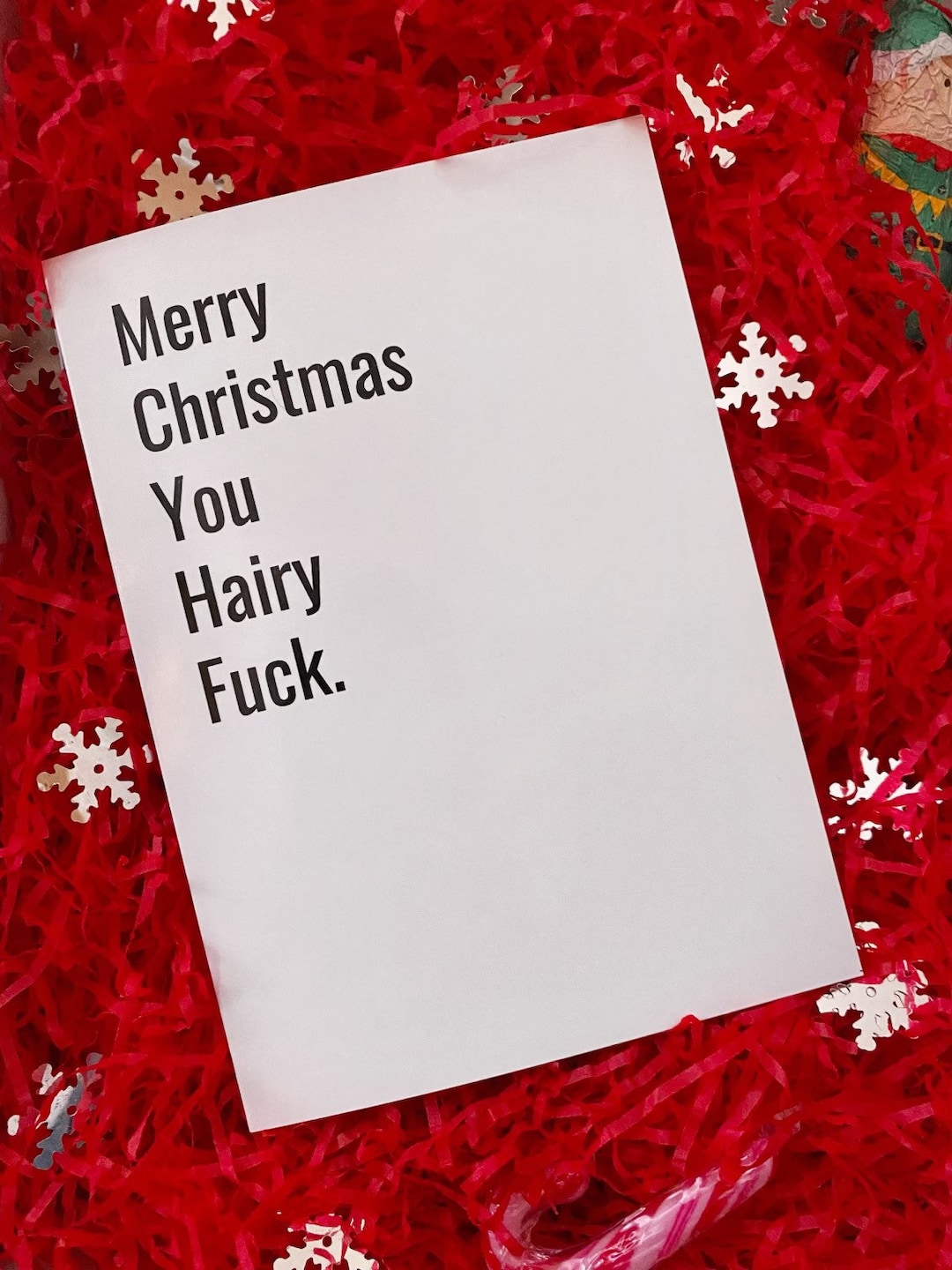 Funny Christmas Card, Merry Christmas You Hairy, Funny Xmas Card, Crude ...