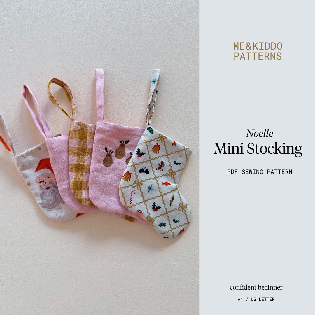 Noelle Mini Stocking, Christmas Stocking DIY, PDF Sewing Pattern - Etsy