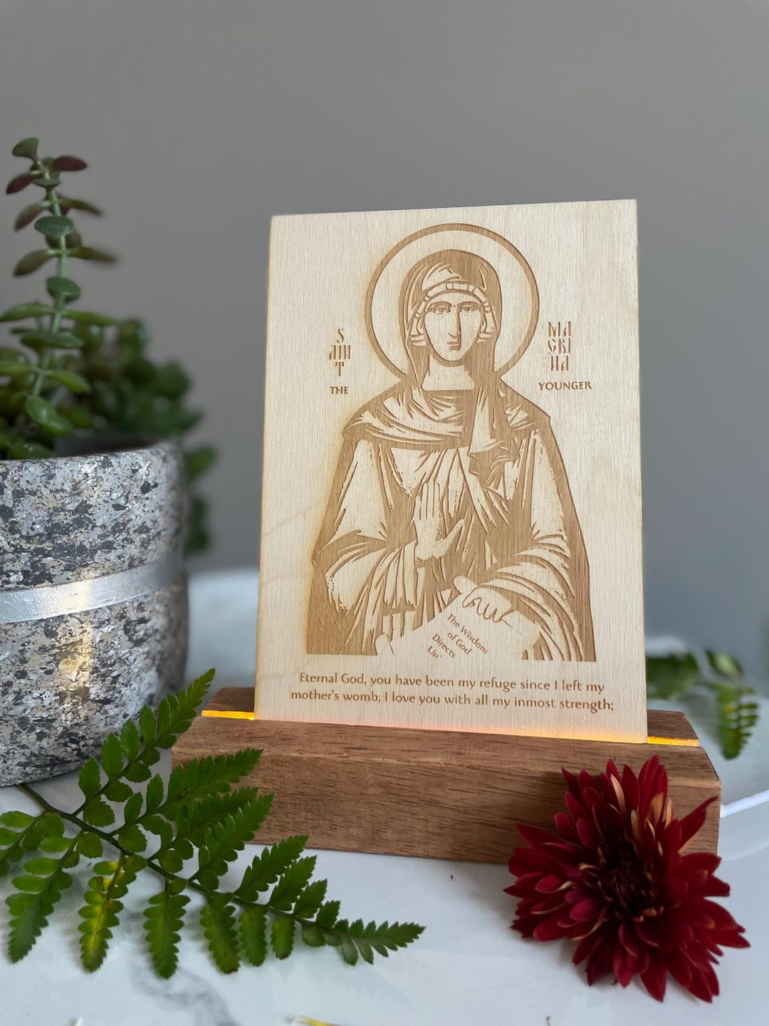 St. Macrina the Younger Wooden Engraving, Christian Art (5x7) - Etsy