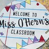 Hand Painted School Door Hanger; Custom Notebook Personalized Welcome ...