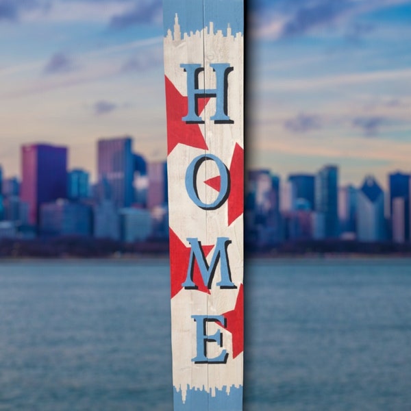 6 Foot Hand Painted Chicago Cubs WELCOME Sign for Front Door Vertical ...