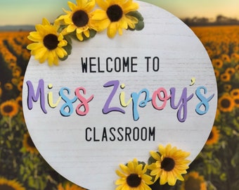 Hand Painted School Door Hanger Custom Notebook Personalized Welcome ...