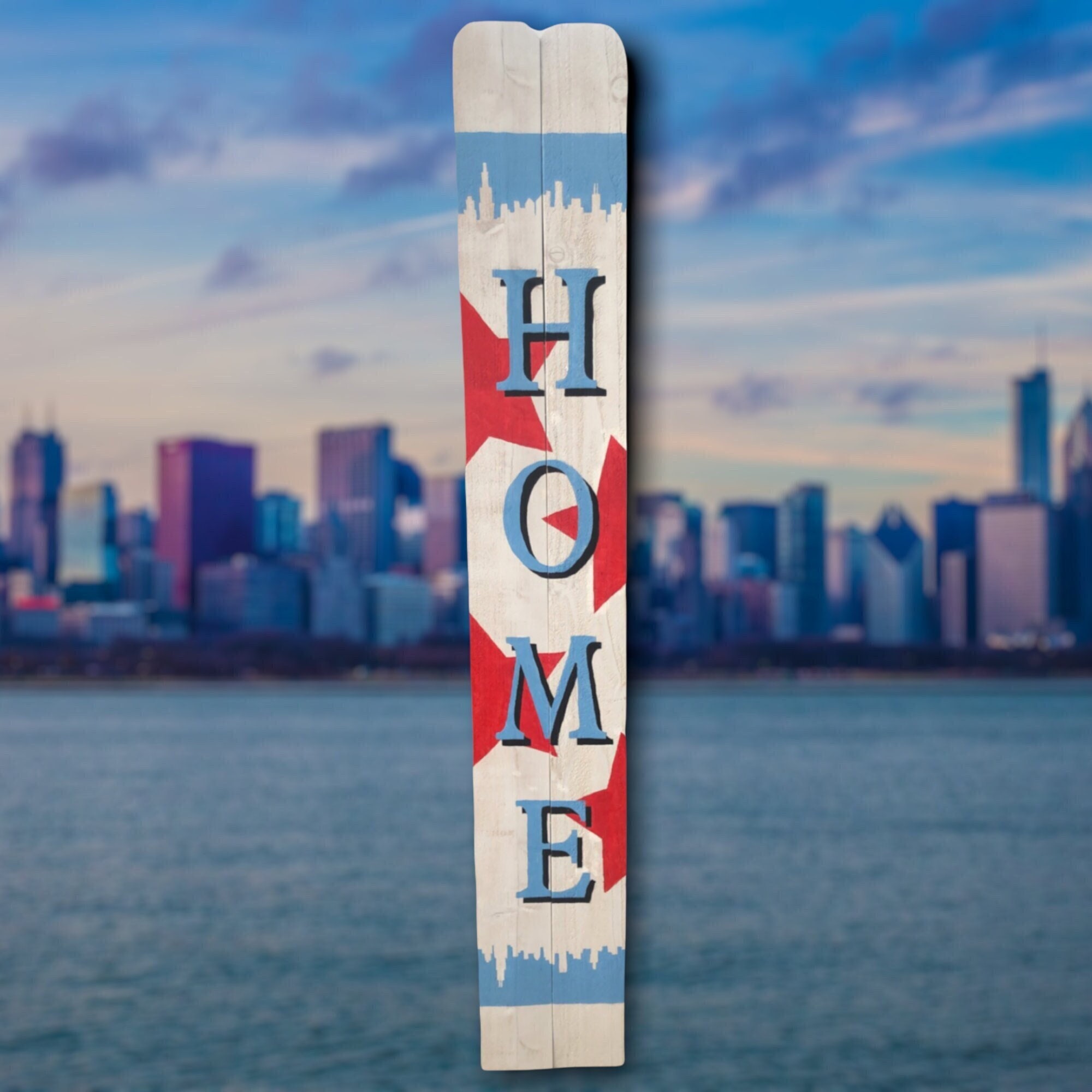 Hand Painted Chicago WELCOME Vertical Porch Sign 6 Foot Sign - Etsy
