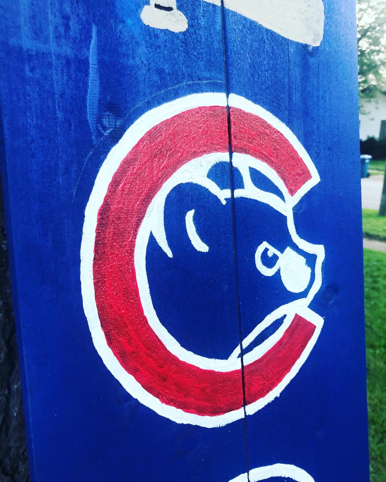 6 Foot Hand Painted Chicago Cubs WELCOME Sign for Front Door; Vertical ...