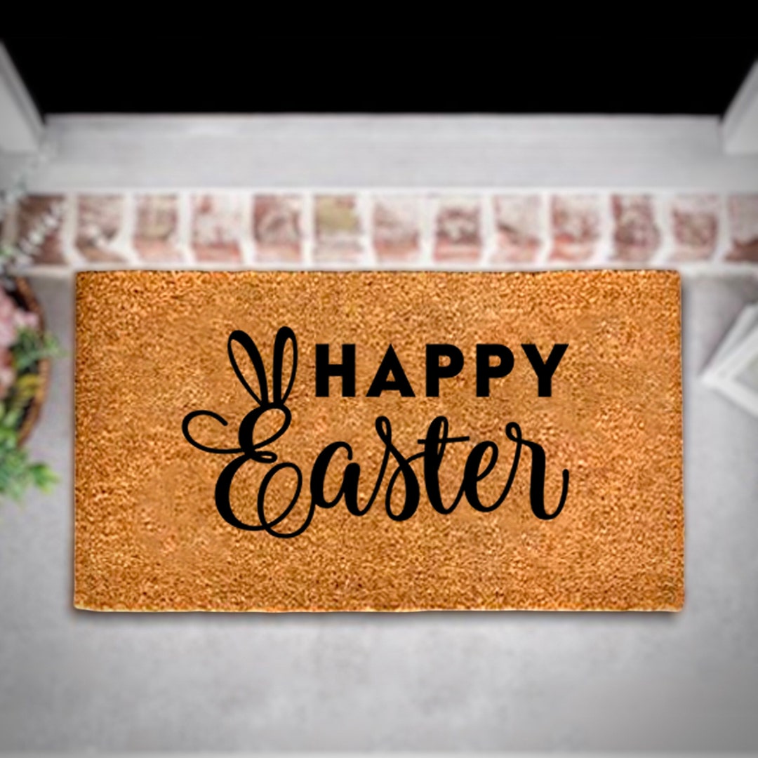 Happy Easter Doormat; Happy Easter Welcome Mat; Easter Home Decor ...