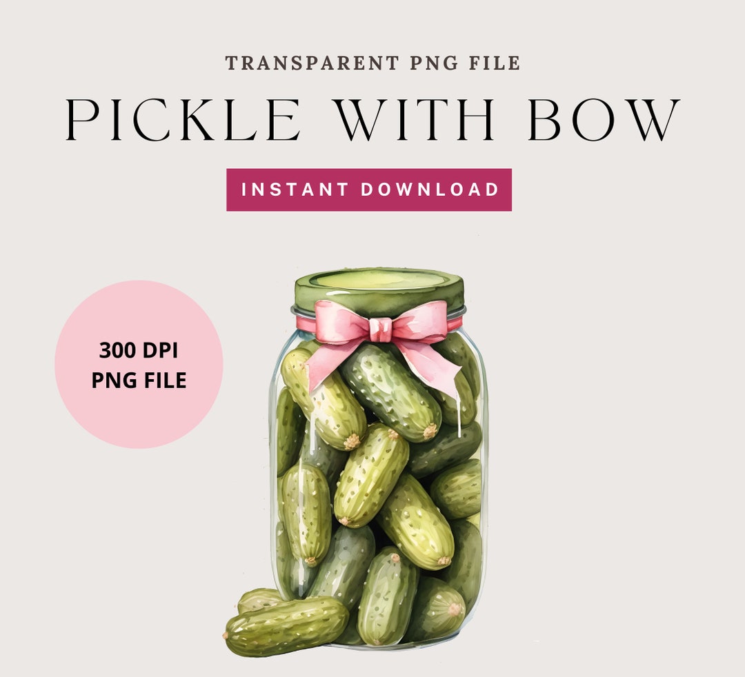 Pickle Lover Png, Pickle Coquette PNG, Pickle & Pink Bow Coquette PNG ...