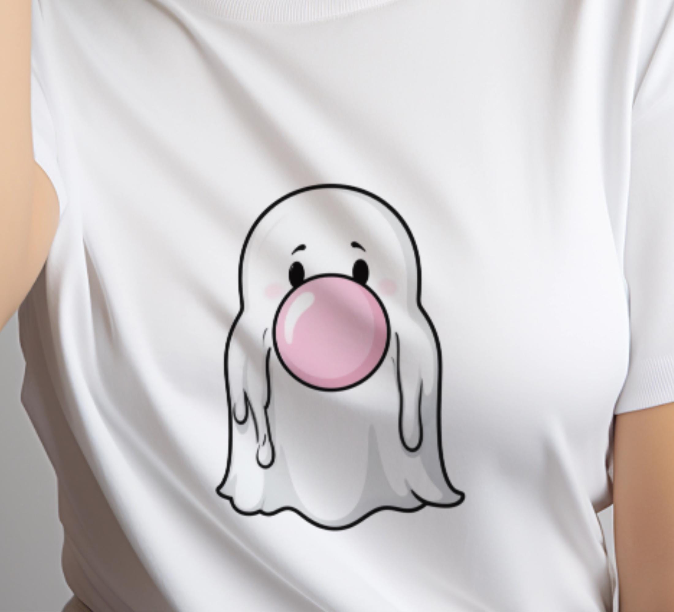 Girly Ghost Blowing Bubble Png, Cute Ghost Blowing Bubble Png, Cute ...