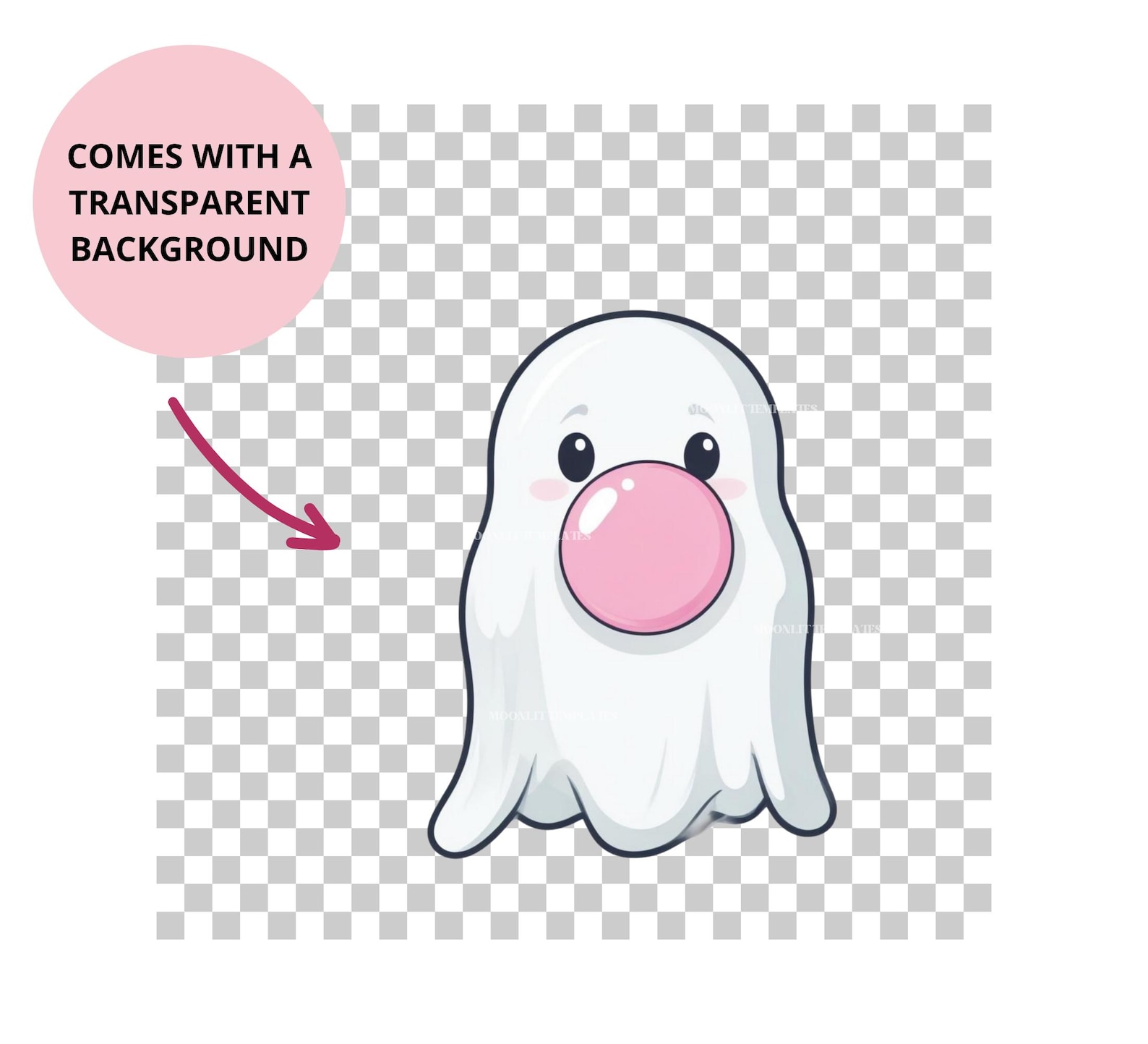 Cute Ghost Blowing Bubble Png, Cute Halloween Ghoul PNG, Blowing Bubble ...