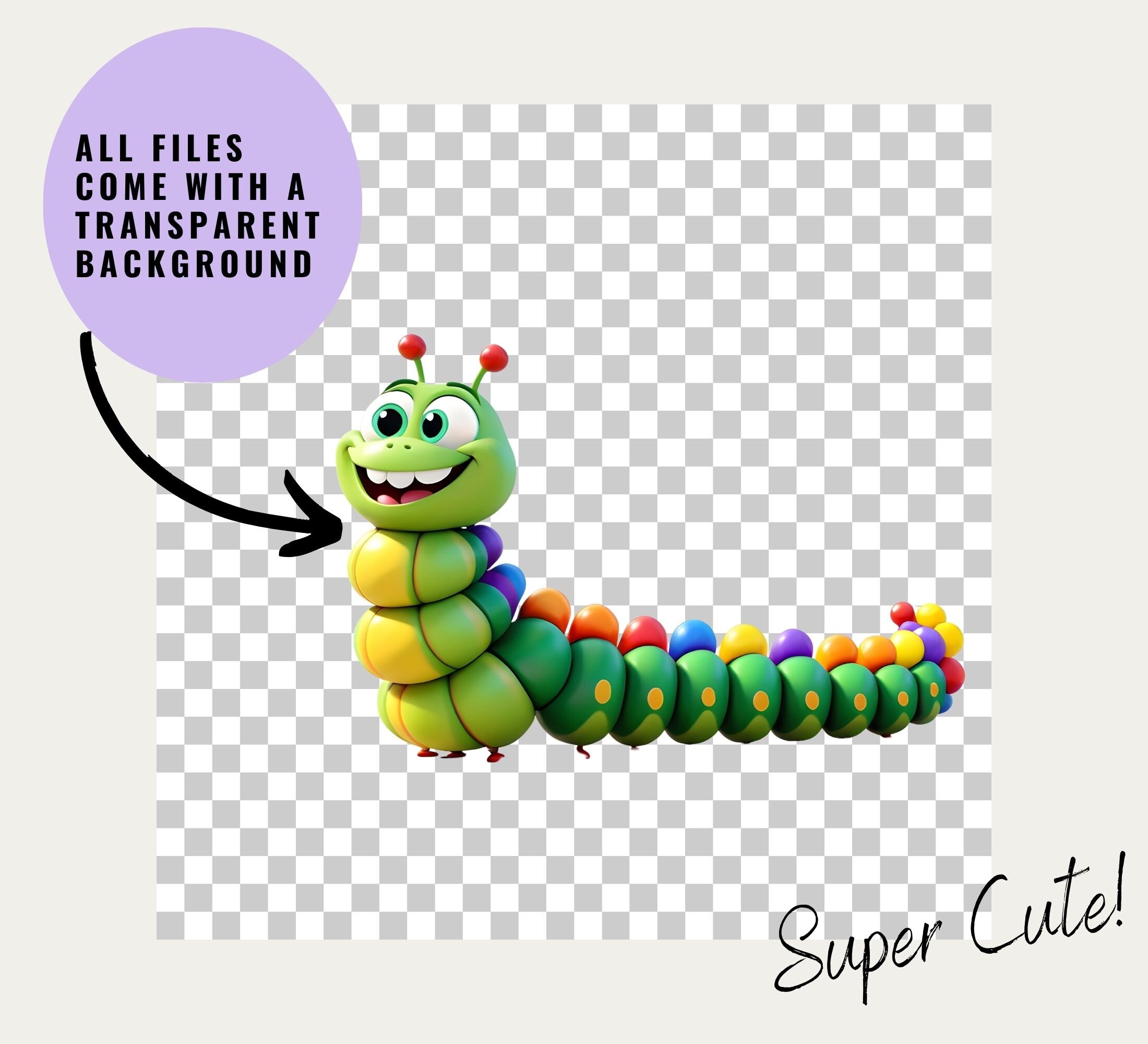 50 Cute Caterpillar PNG, Happy Caterpillar Clipart, Colourful Insects ...