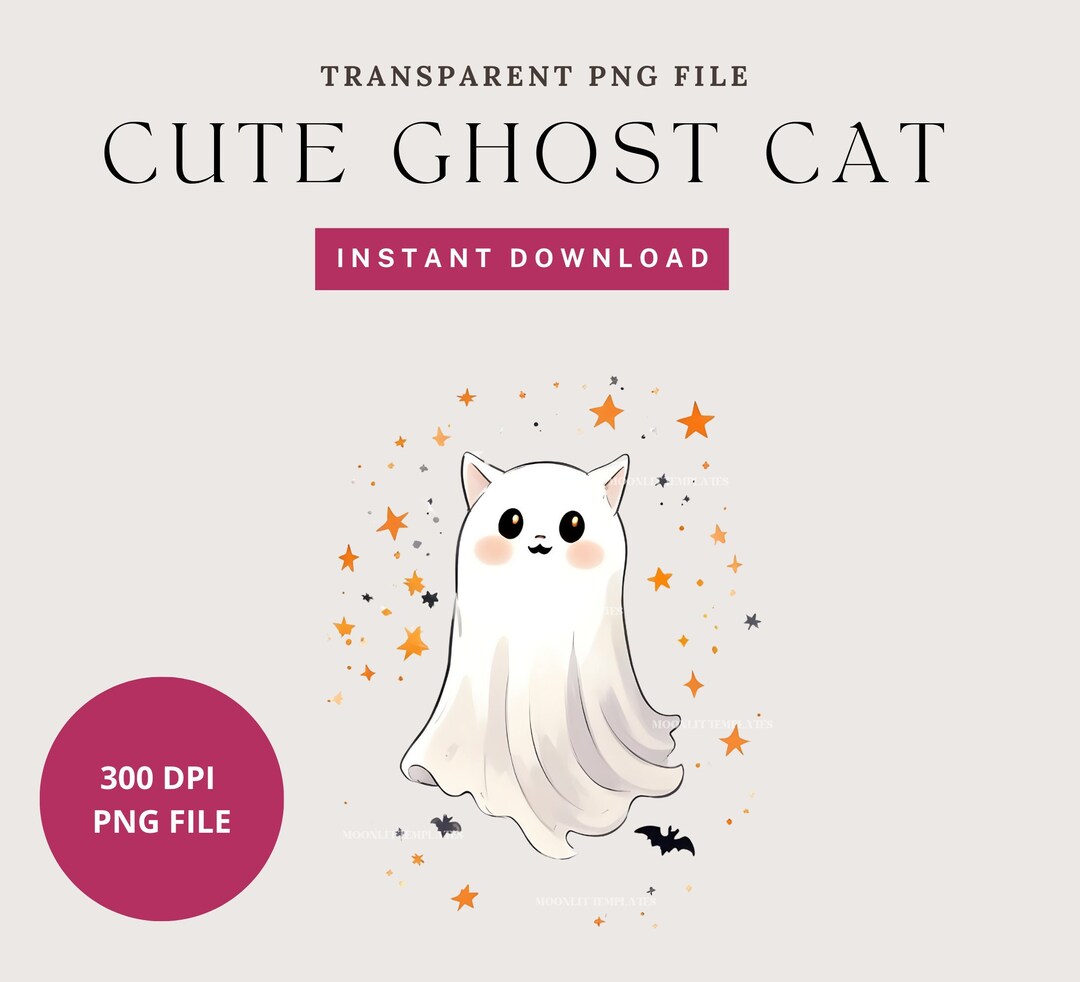 Cute Ghost Cat Png, Cute Halloween Cat PNG, Cold Cup Ghost PNG, Ghost ...