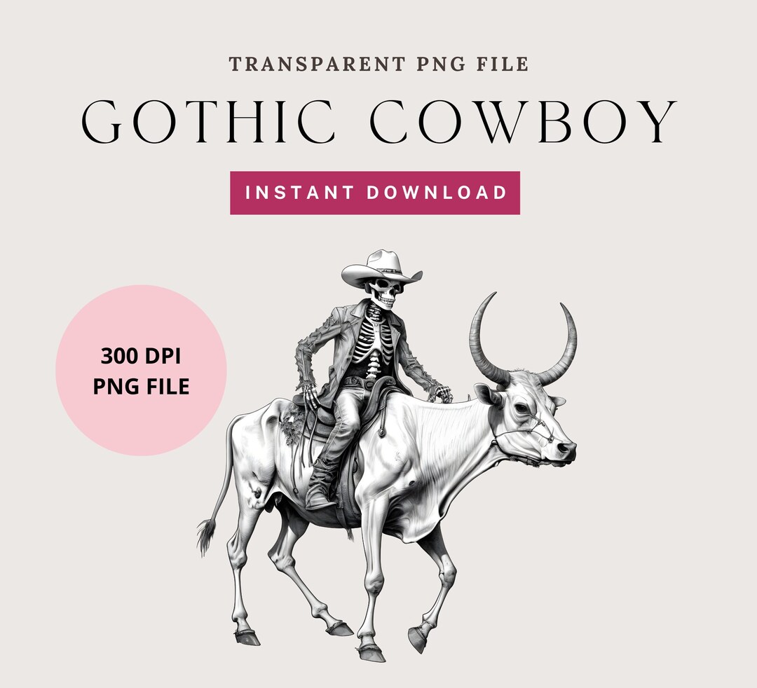 Western Gothic Cowboy PNG, Gothic Cowboy Clipart, Southern Gothic ...