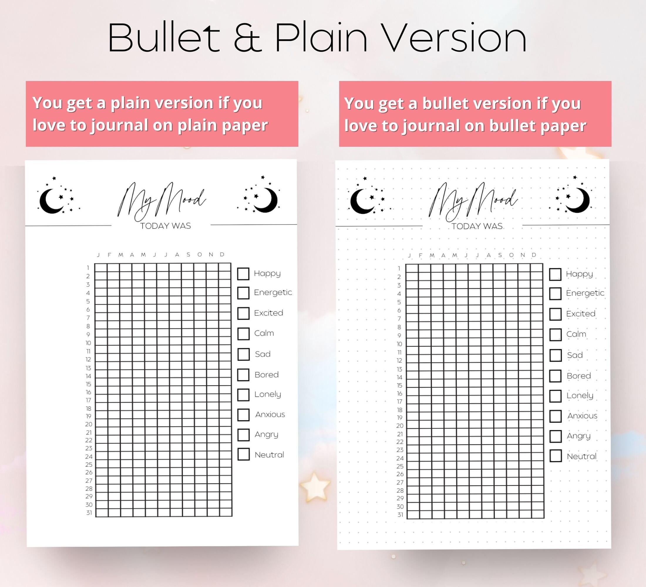 Mood Tracker Printable, Bipolar Journal, Mood Tracker Notepad, Daily ...