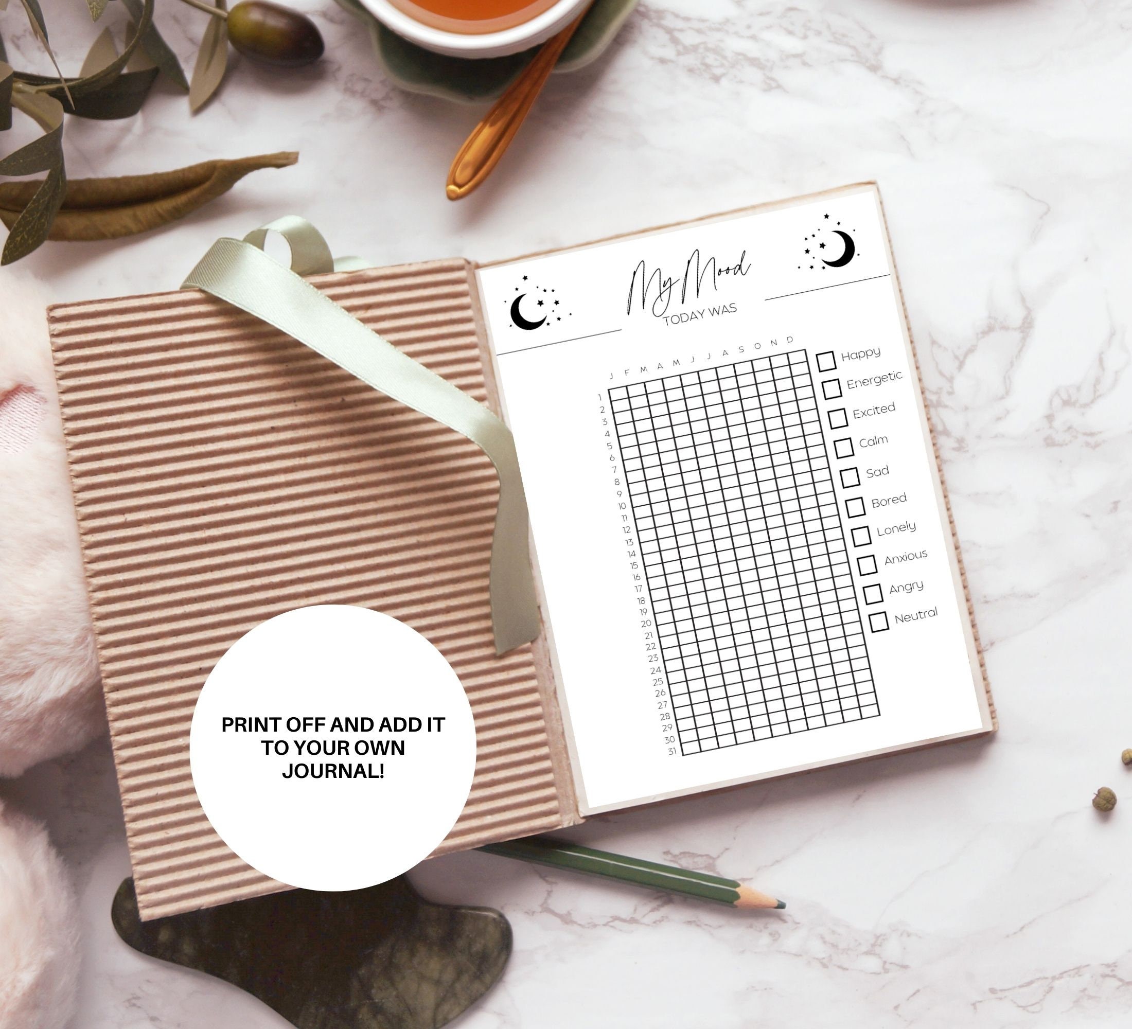 Mood Tracker Printable, Bipolar Journal, Mood Tracker Notepad, Daily ...