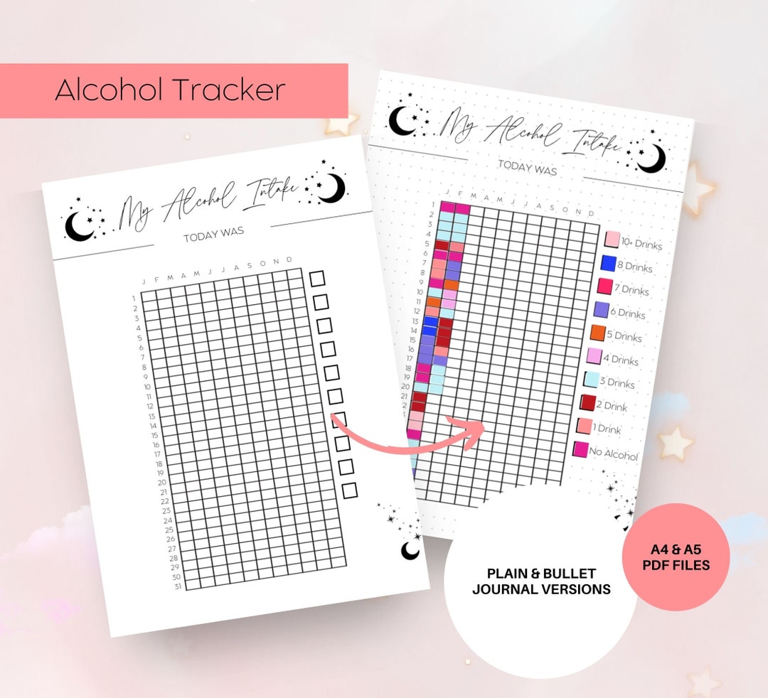 Track Your Alcohol Intake, Alcohol Tracker, Printable Alcohol Tracker ...