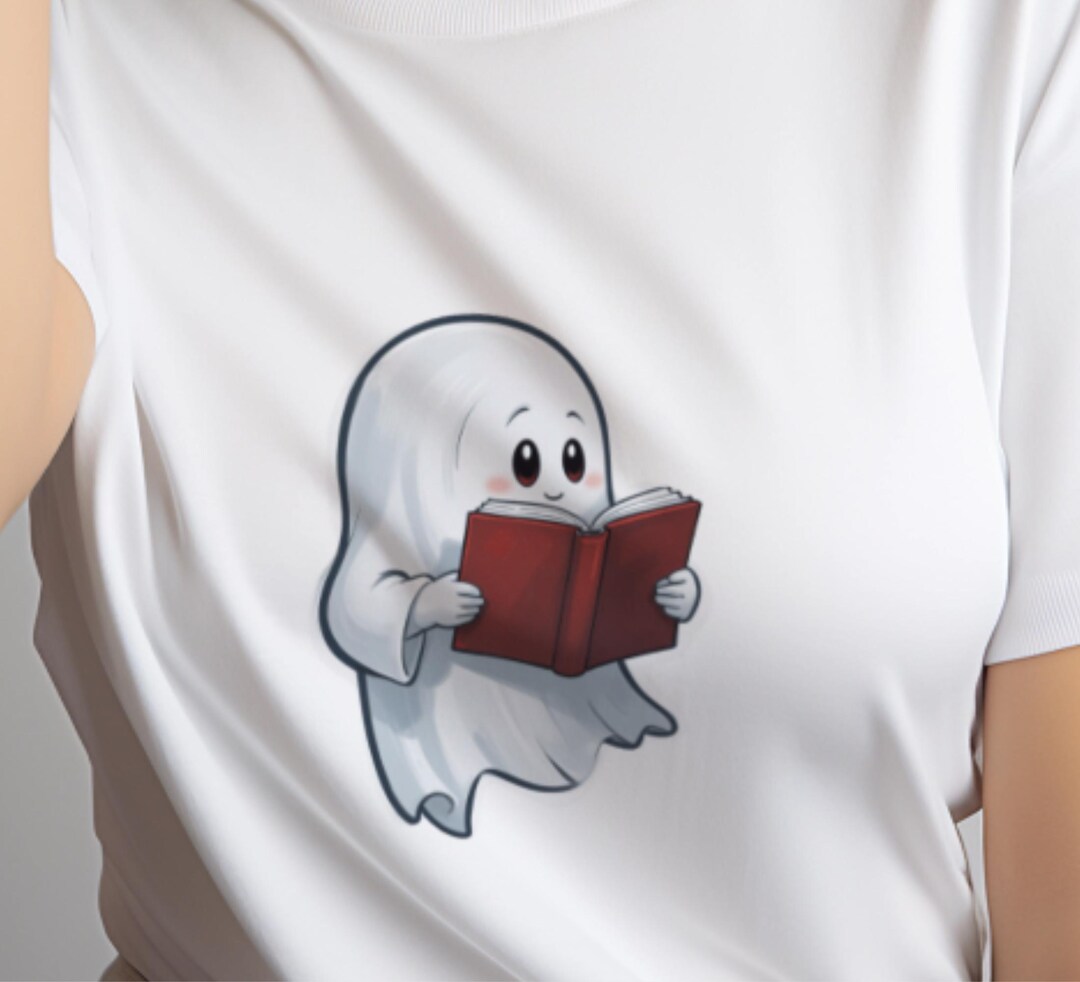 Cute Ghost Reading Book Png, Cute Halloween Ghoul PNG, Book Lover ...