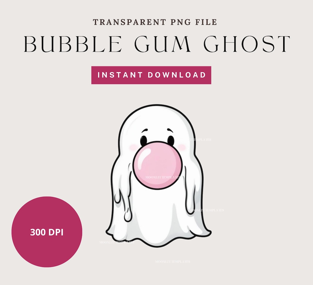 Girly Ghost Blowing Bubble Png, Cute Ghost Blowing Bubble Png, Cute ...