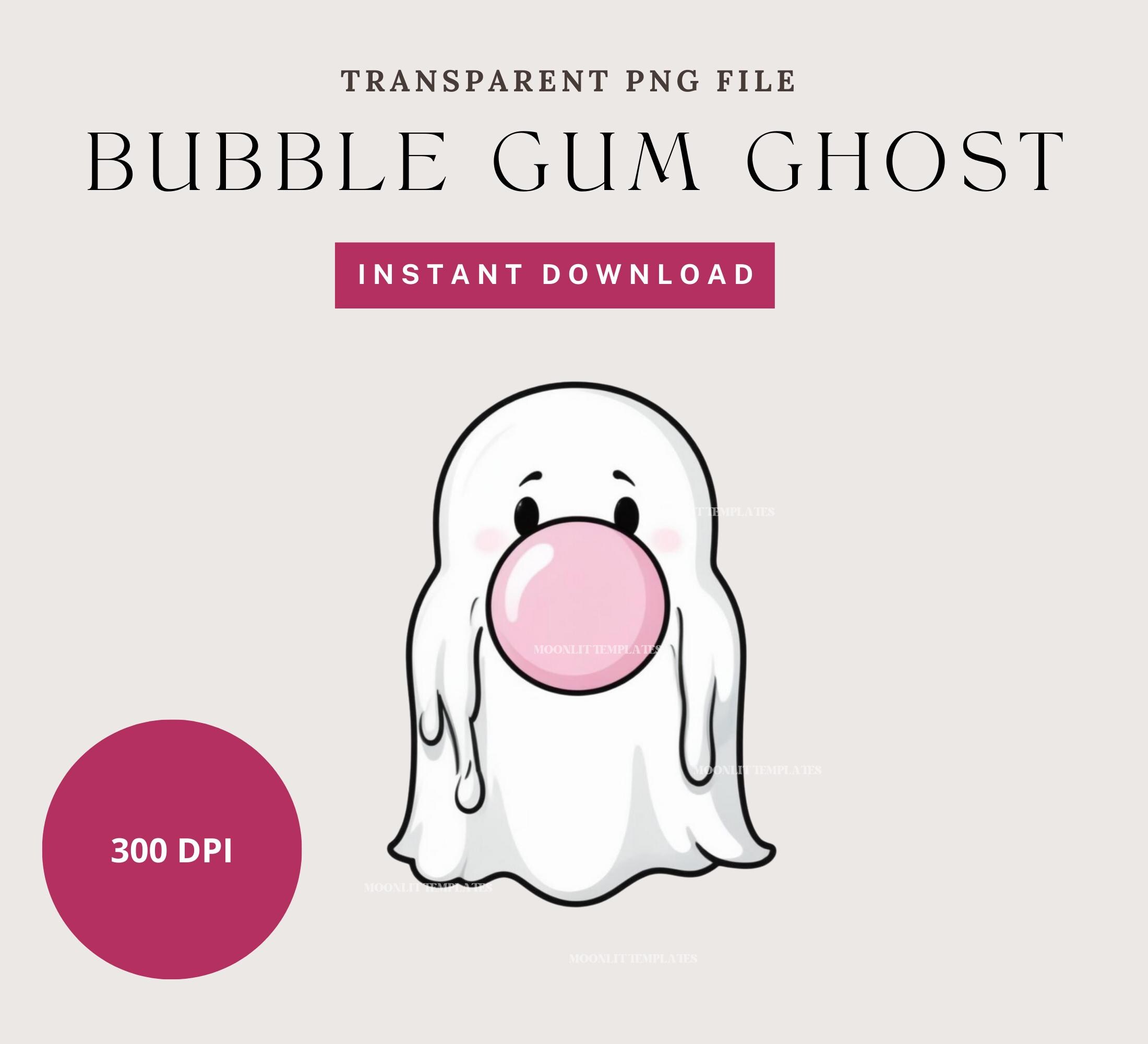 Girly Ghost Blowing Bubble Png, Cute Ghost Blowing Bubble Png, Cute ...