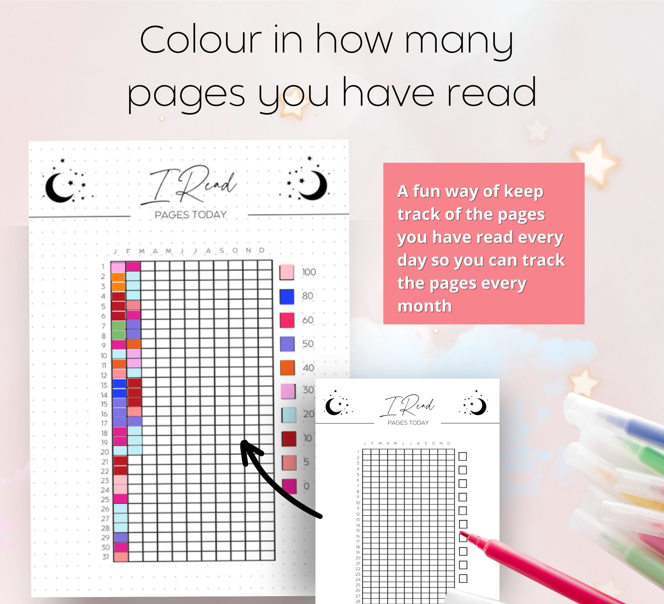 Printable Reading Tracker, Grid Tracker A5 Journal, Reading Tracker ...
