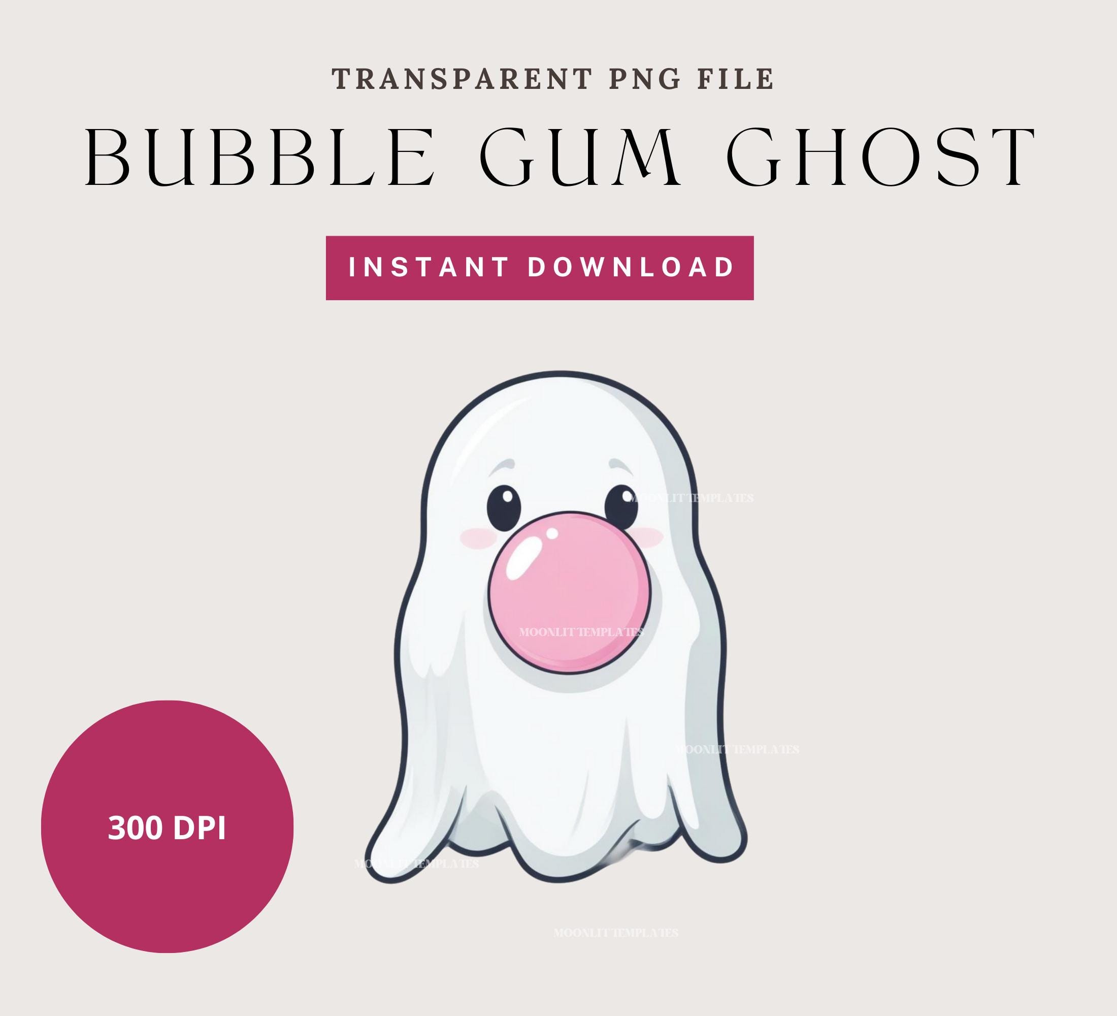 Cute Ghost Blowing Bubble Png, Cute Halloween Ghoul PNG, Blowing Bubble ...