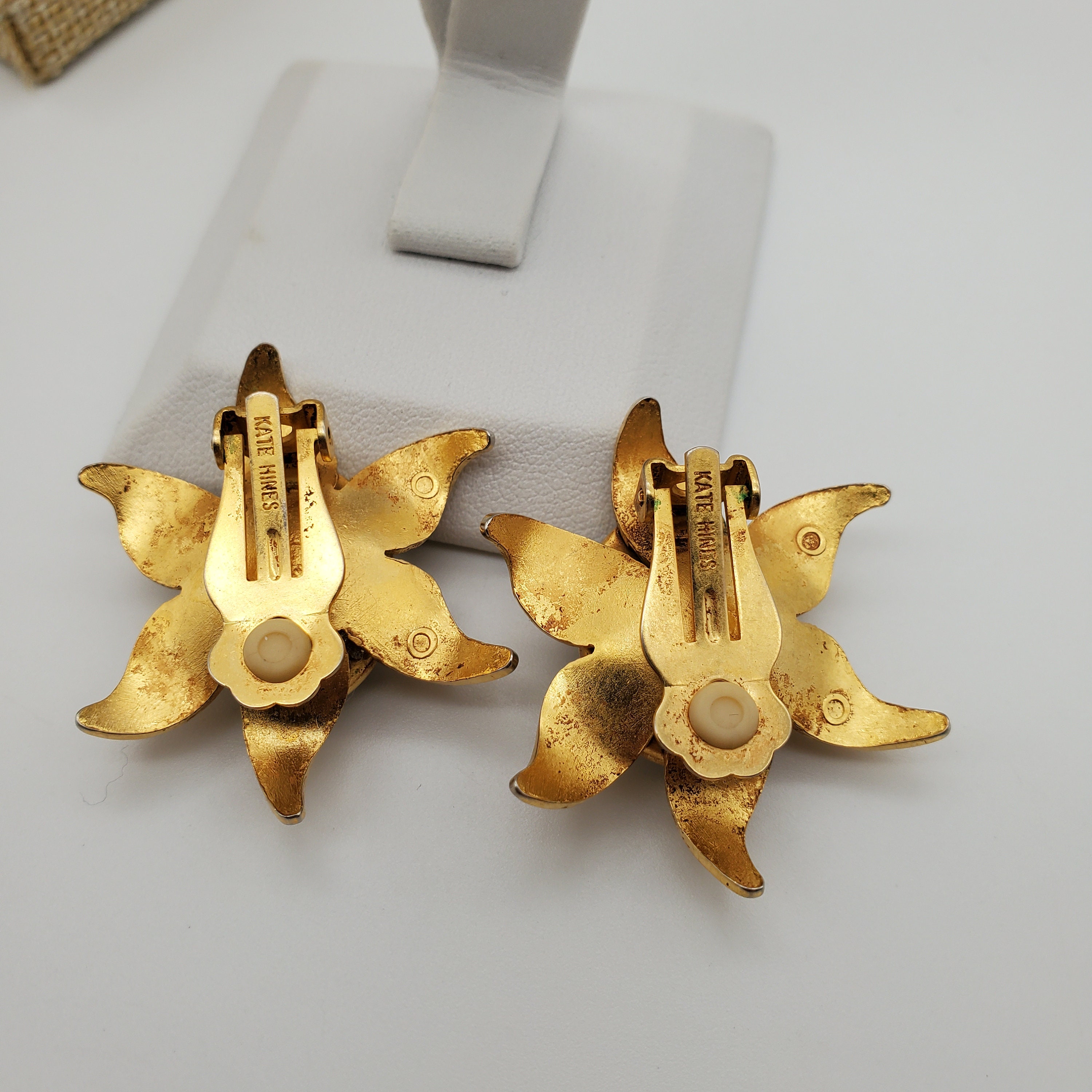 Vintage Kate Hines Signed Clip on Earrings - Etsy