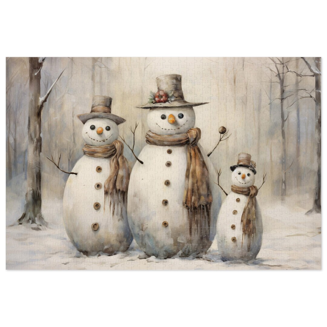 Snowman Jigsaw Puzzle 1000 Piece Christmas Puzzle Neutral Christmas ...