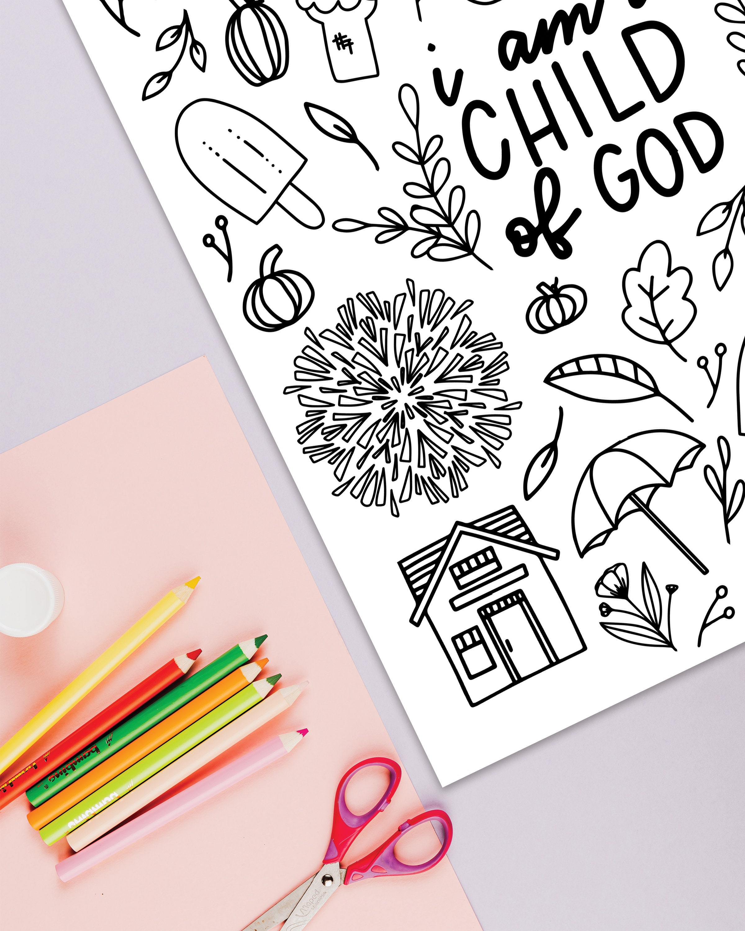 I Am a Child of God Large Coloring Page for Kids, Kids Activity ...