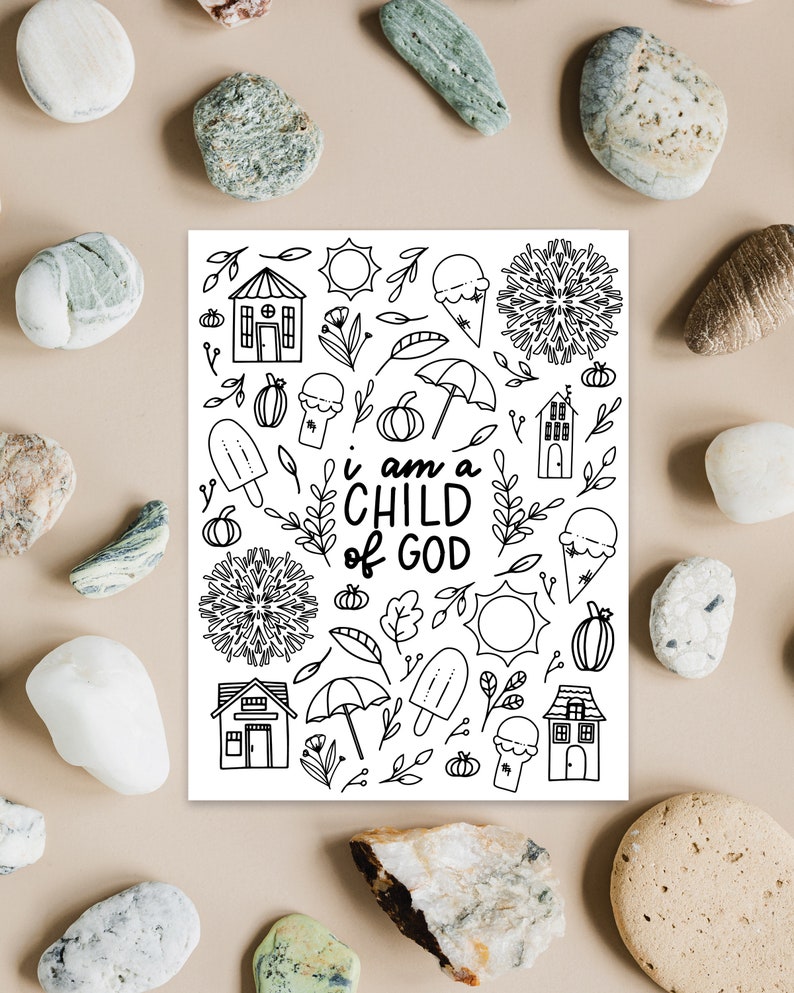I Am a Child of God Large Coloring Page for Kids, Kids Activity ...