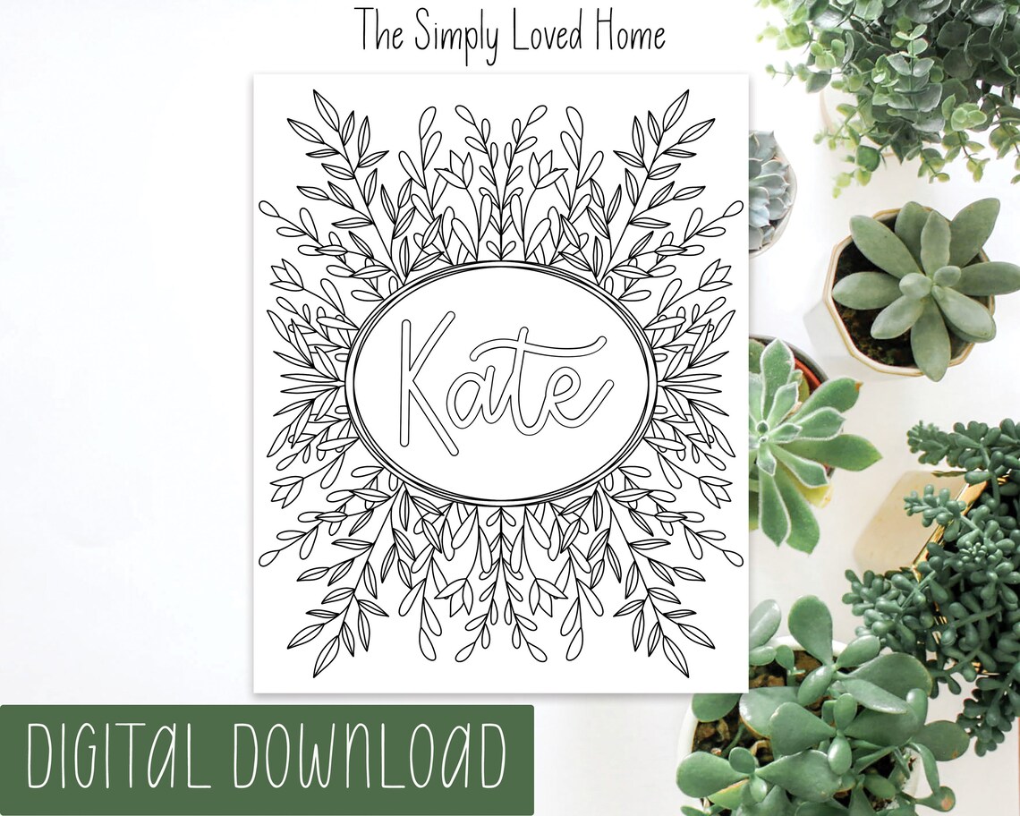 Custom Name Coloring Page, Personalized Name Printable Coloring Page ...