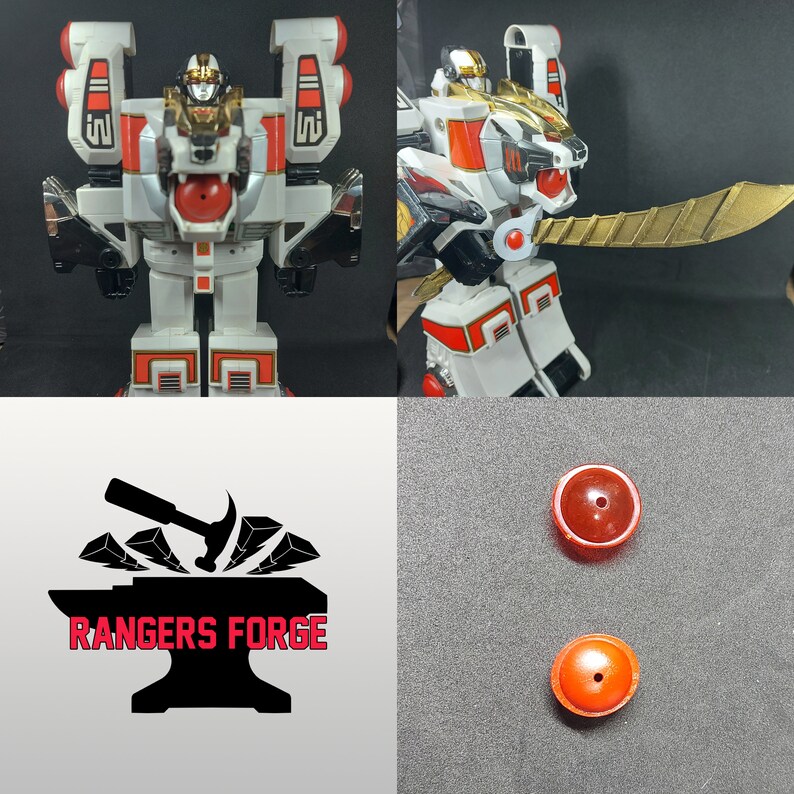 Mighty Morphin Power Rangers Deluxe White Tiger Zord 3D | Etsy