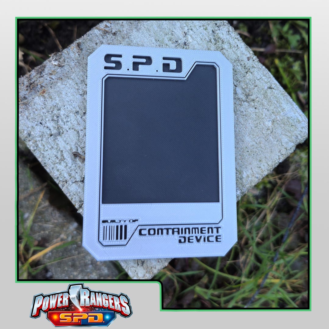3D Printed Power Rangers S.P.D Containment Card | Display Prop - Etsy UK