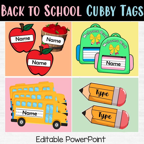 Printable Name Tags for School Bus - Etsy