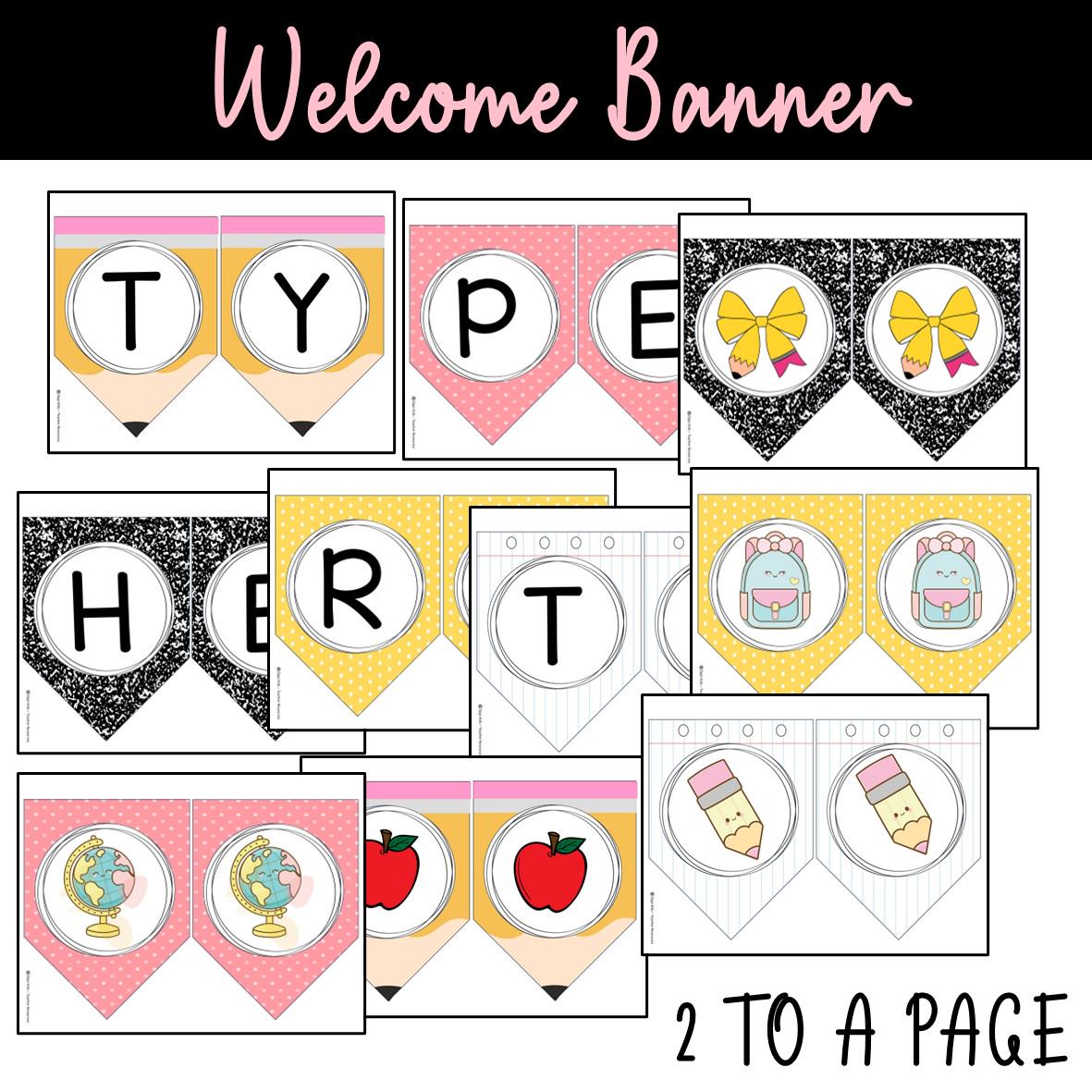 Printable Welcome Back to School Banner, Editable Pencil Bunting ...