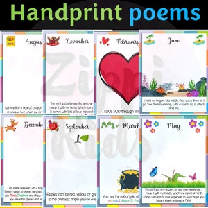 My Handprint Memory Book With Poems, Year-long Printable Memory Book ...