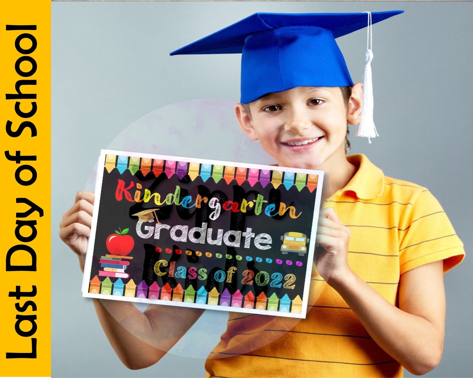 Kindergarten Graduation Sign, Last Day of School Photo Prop, Chalkboard ...
