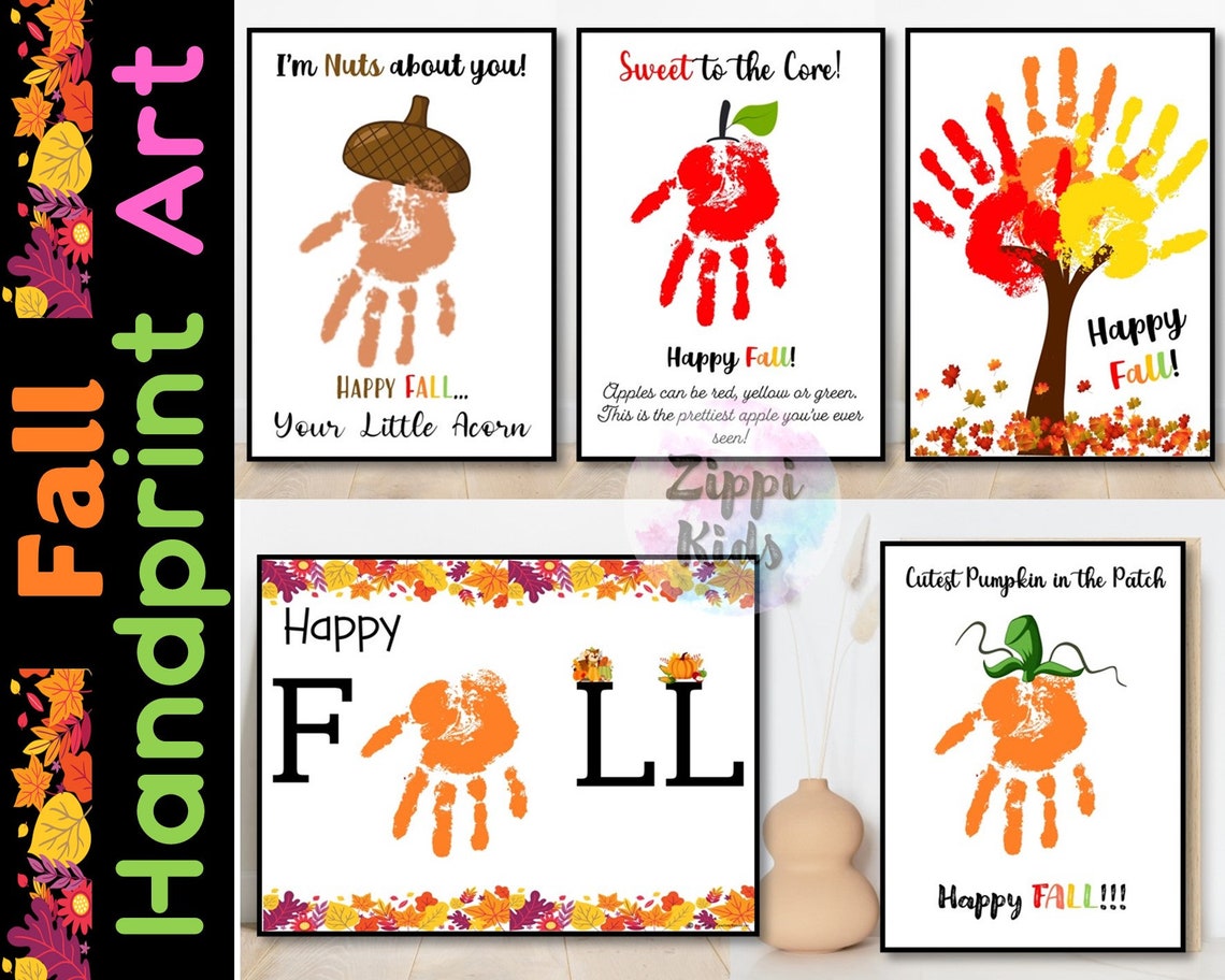Fall Handprint Keepsake Art, Fall Greeting Card, Fall Craft Activities ...