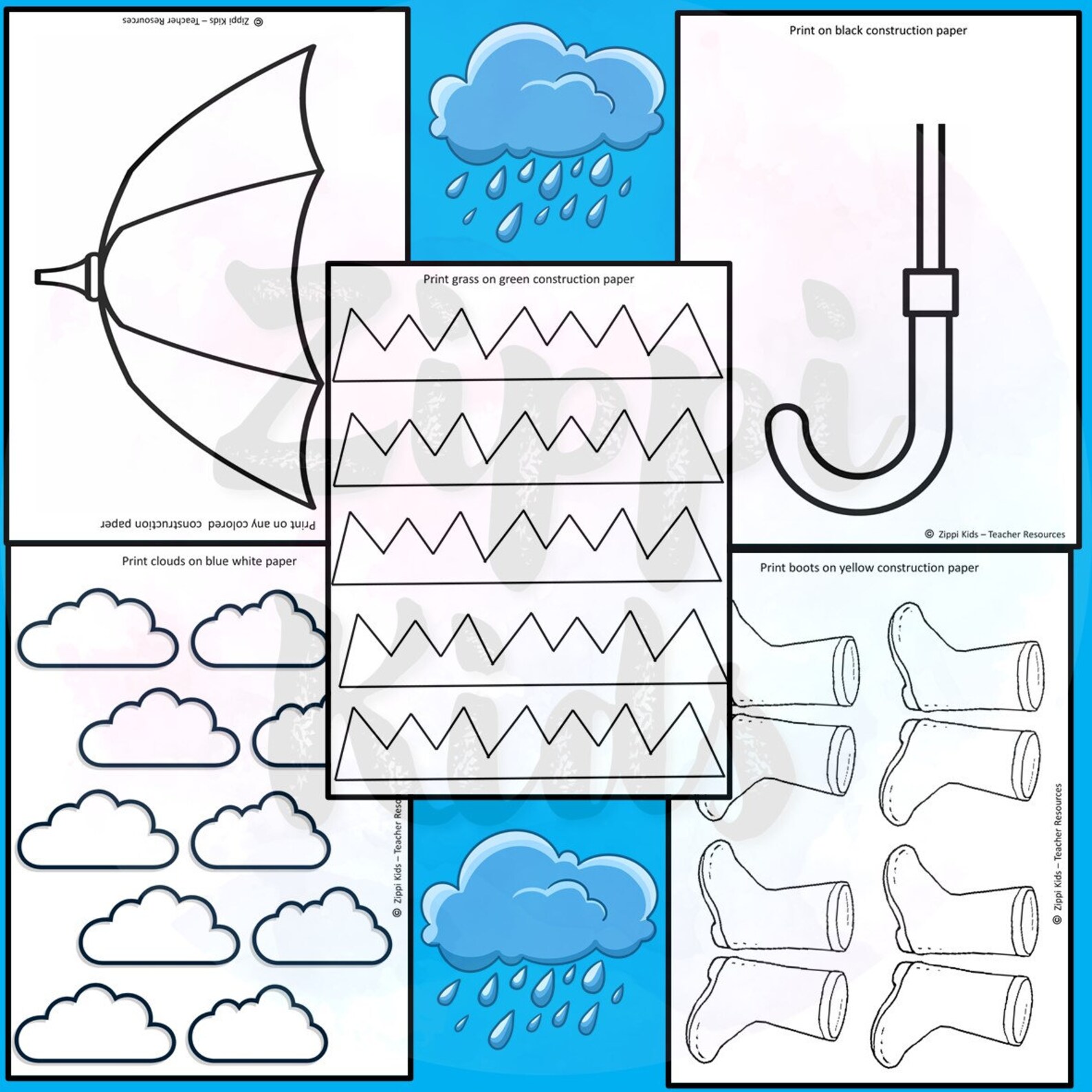 Sprint Craft, Printable Spring Raindrop Name Craft Activities, Bulletin ...
