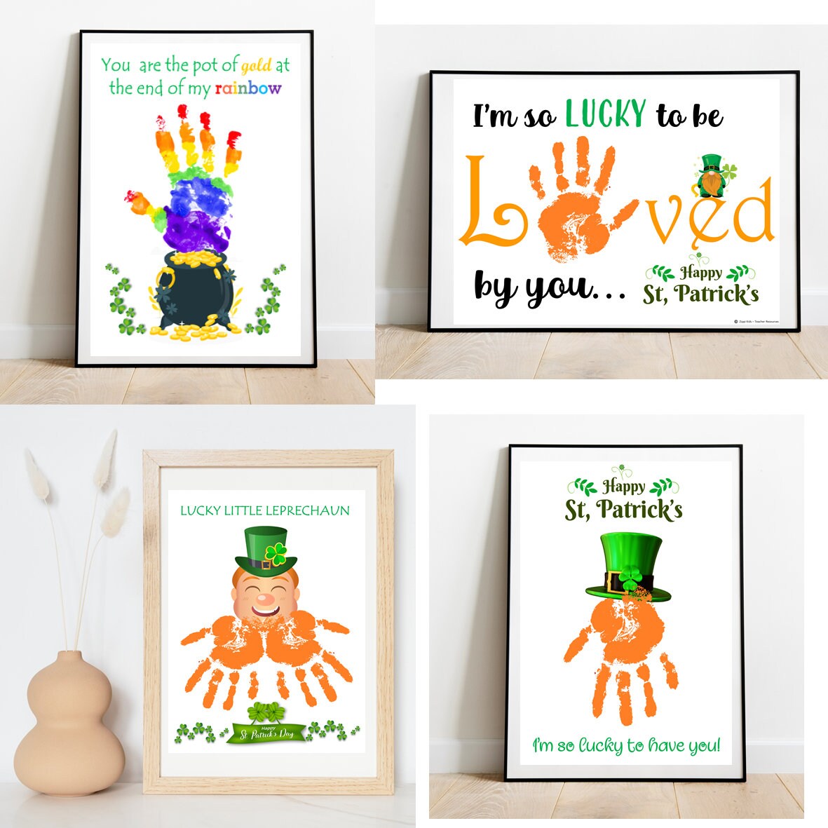 St Patrick's Day Handprint Art, Keepsake Art, St Patricks Day ...