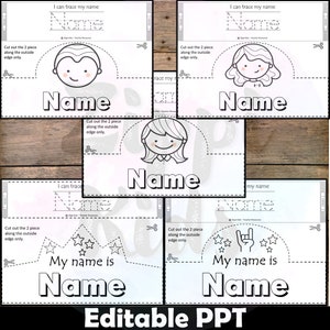 Personalized Name Crowns Hats Printable, Coloring Crown, Editable Name ...