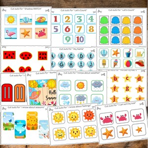 Summer Busy Book Toddler/prek Printable Activities, Kids Learning ...