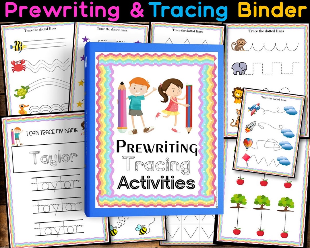 Prewriting Tracing Lines, Letters & Numbers Activity Printable Busy ...